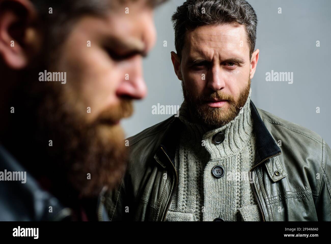 Masculine men with well groomed beard. Masculinity and brutal ...