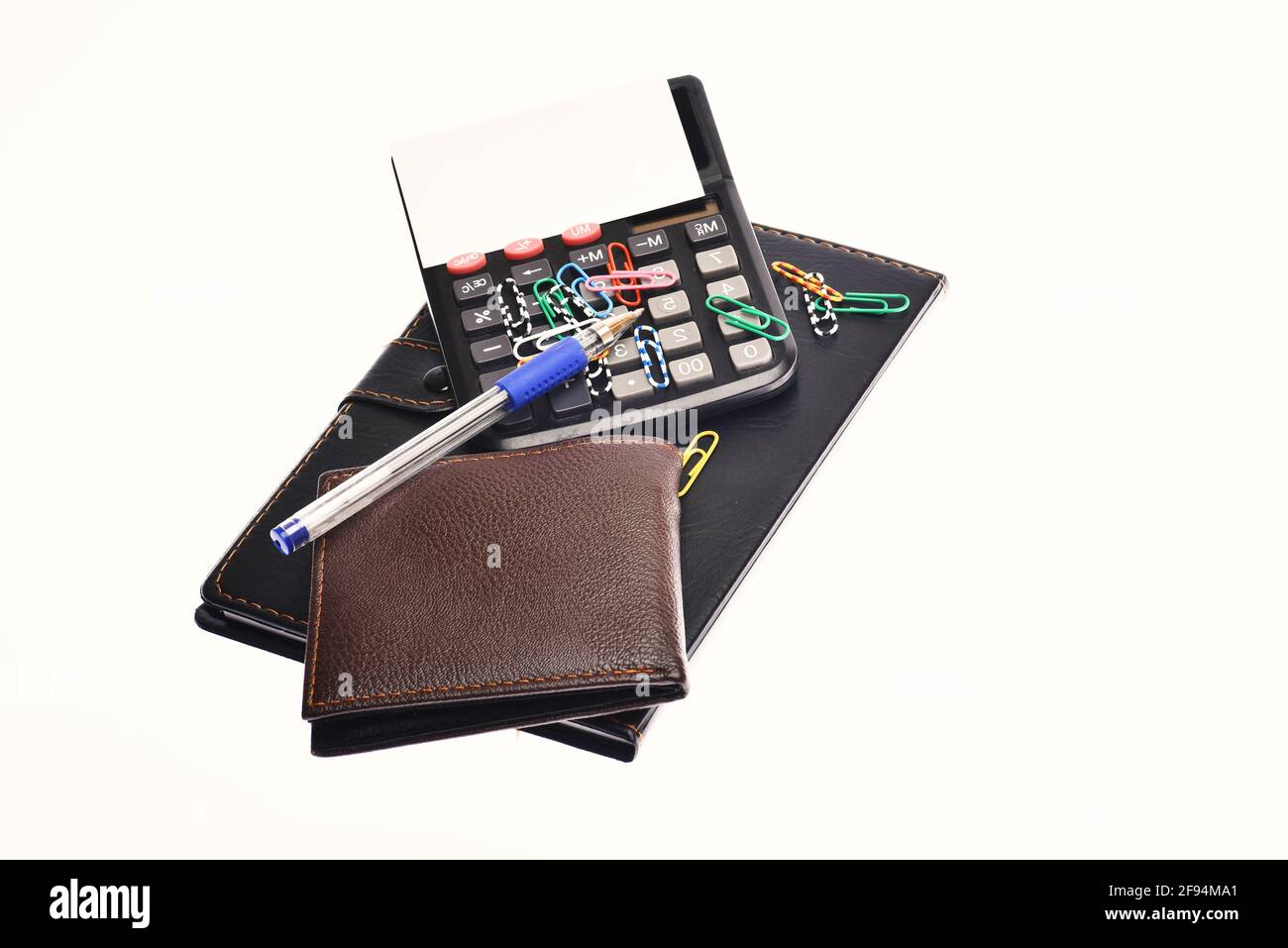 Business and work concept: office tools isolated on white background ...