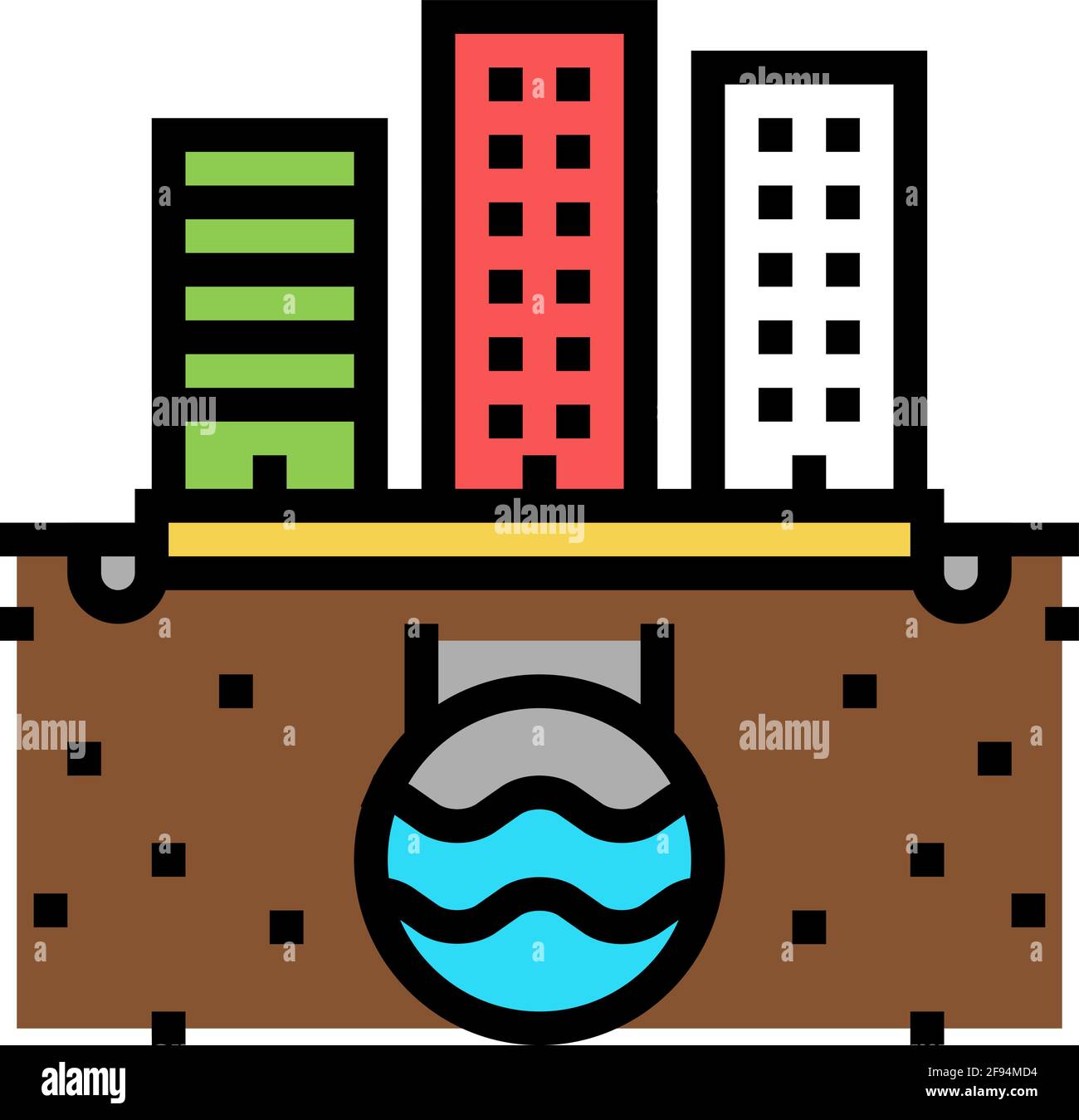 urban drainage system color icon vector illustration Stock Vector Image ...