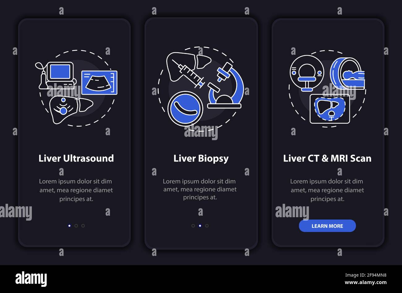 Liver diagnosis onboarding mobile app page screen with concepts Stock Vector Image & Art - Alamy