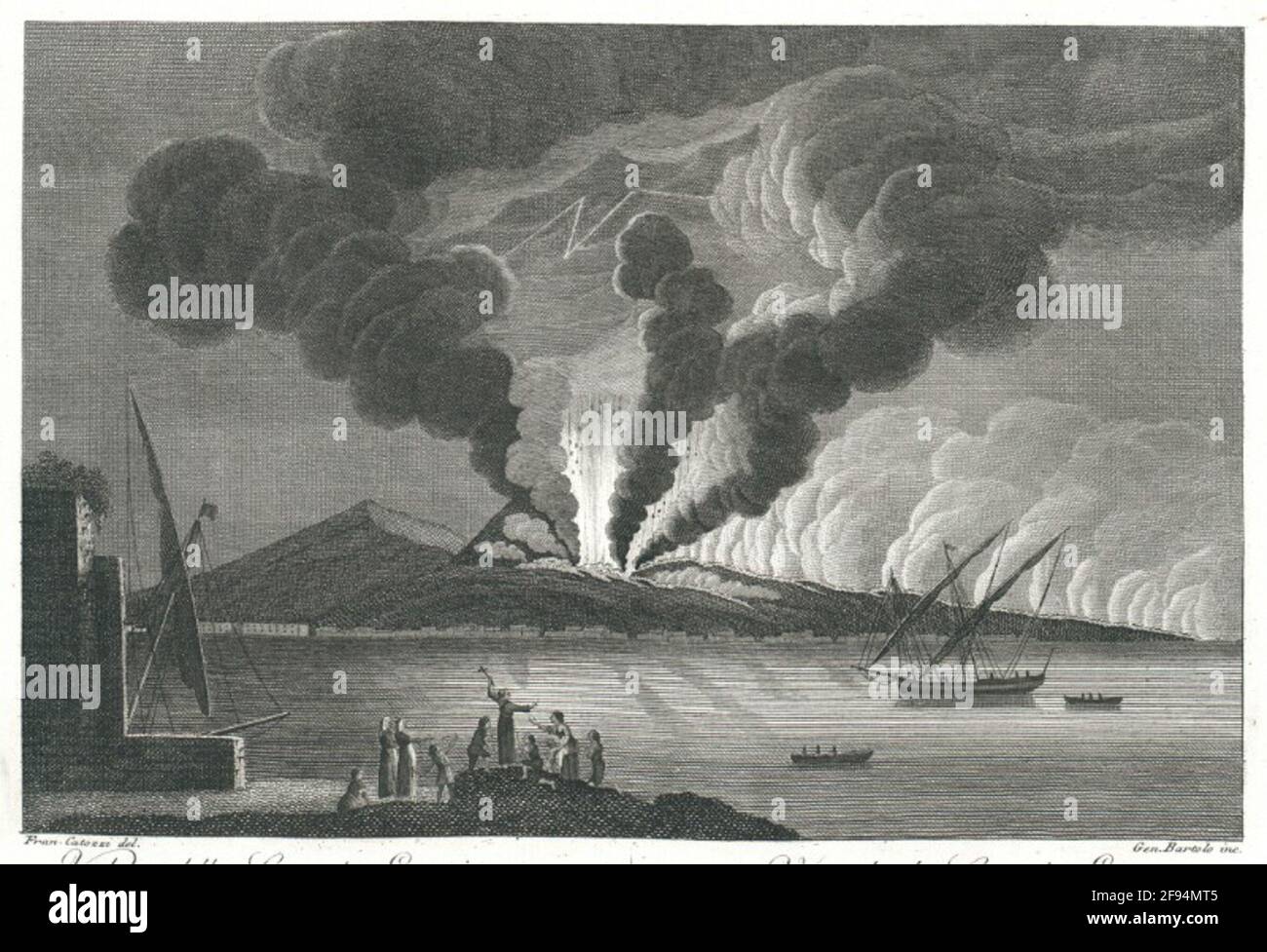 View of the great eruption of 15. June of 1794. Vue de la Grande ...