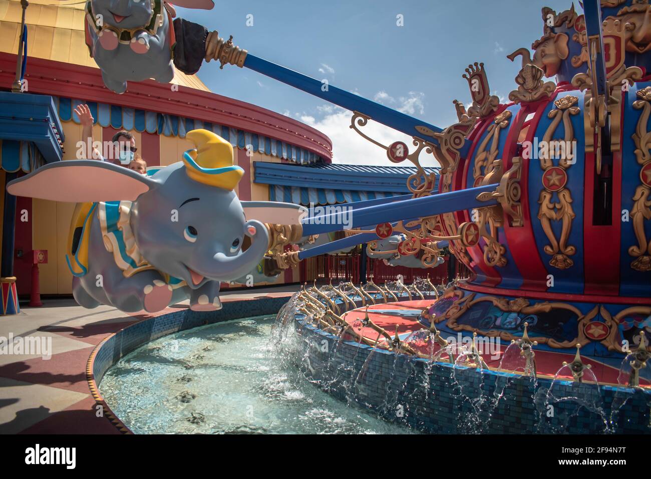Orlando , Florida. September 21, 2020.Top view of Dumbo The Flying ...