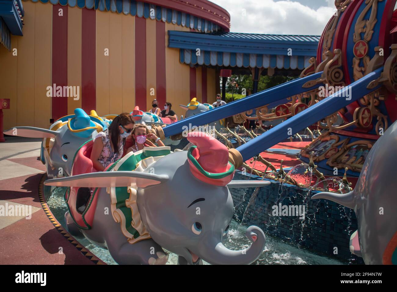 Orlando , Florida. September 21, 2020.Top view of Dumbo The Flying ...