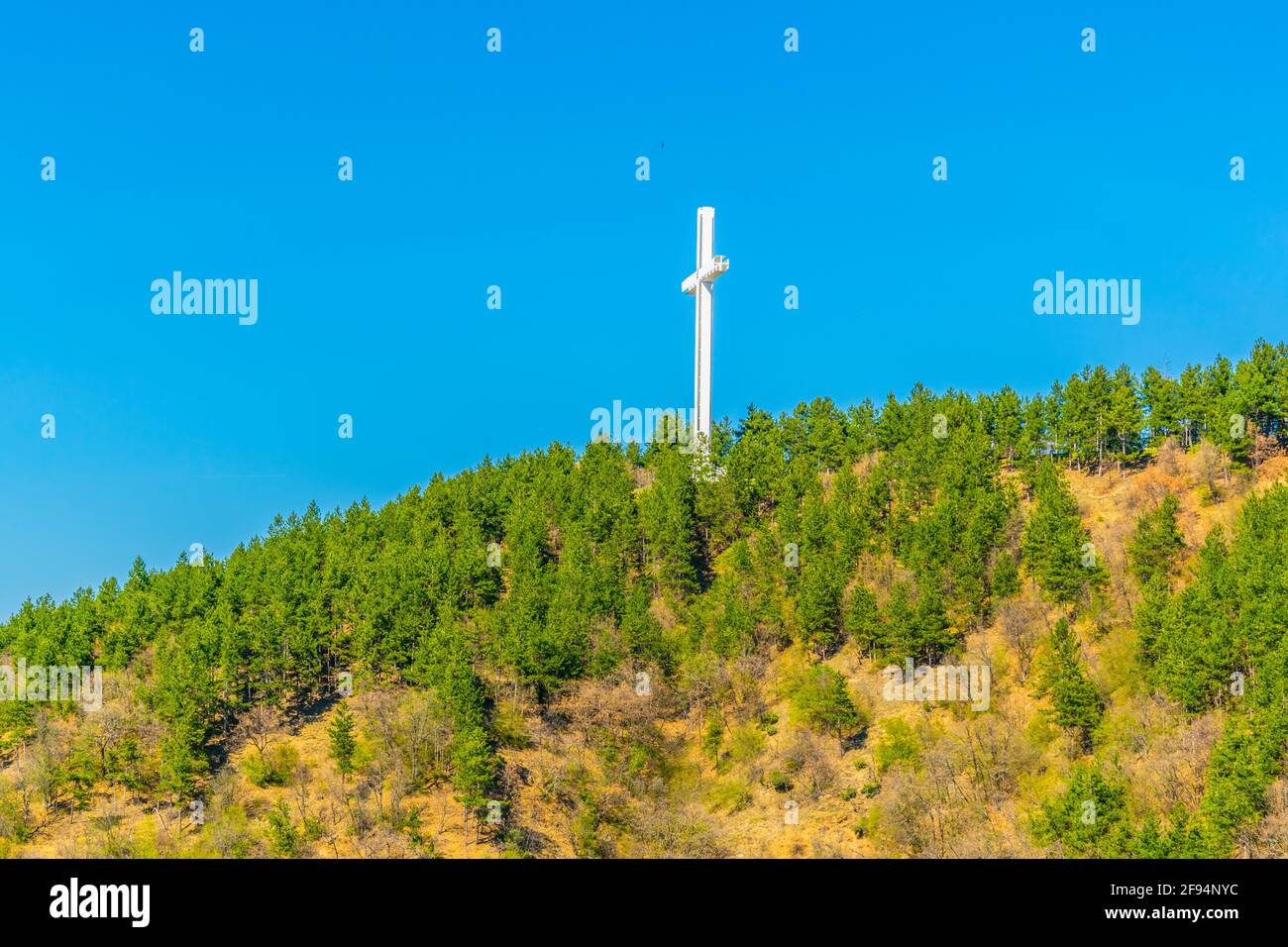 View of a cross on a hill near Blagoevgrad, Bulgaria Stock Photo - Alamy