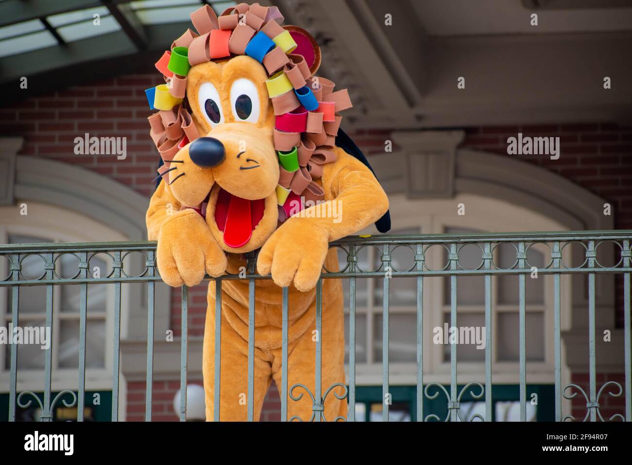 Orlando, Florida. September 02, 2020. Pluto waving from the balcony at ...
