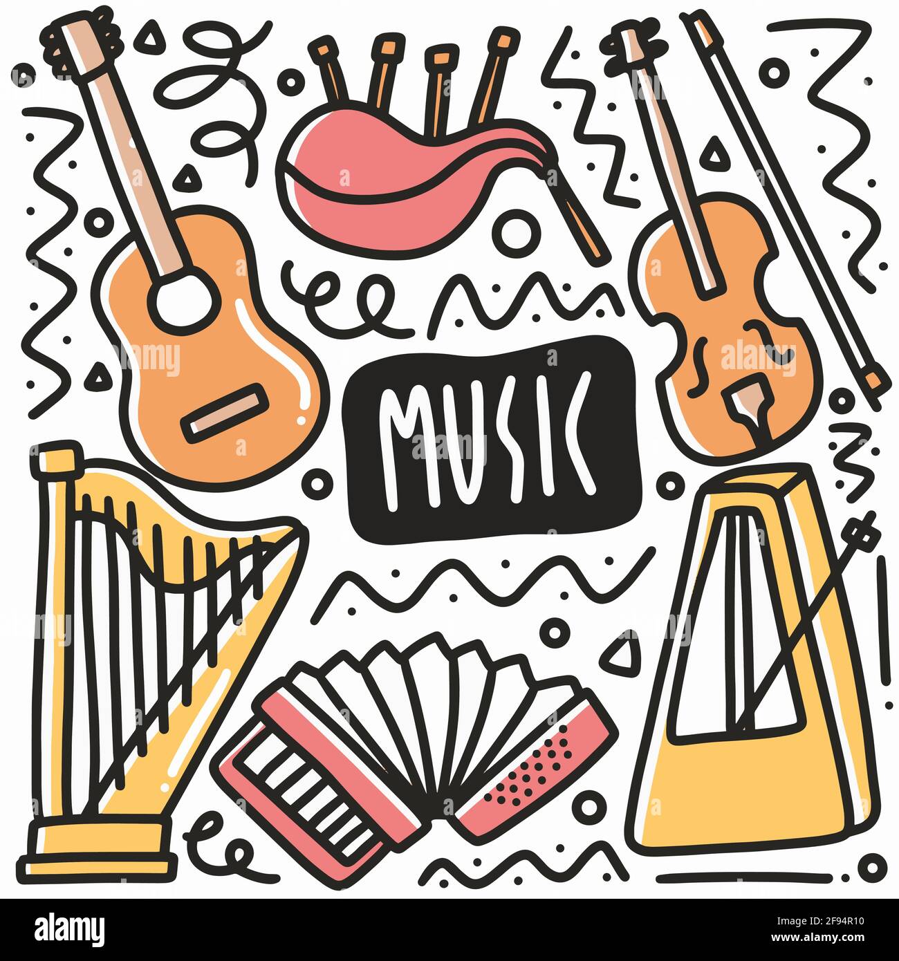 Violin musical instrument pattern Cut Out Stock Images & Pictures - Alamy