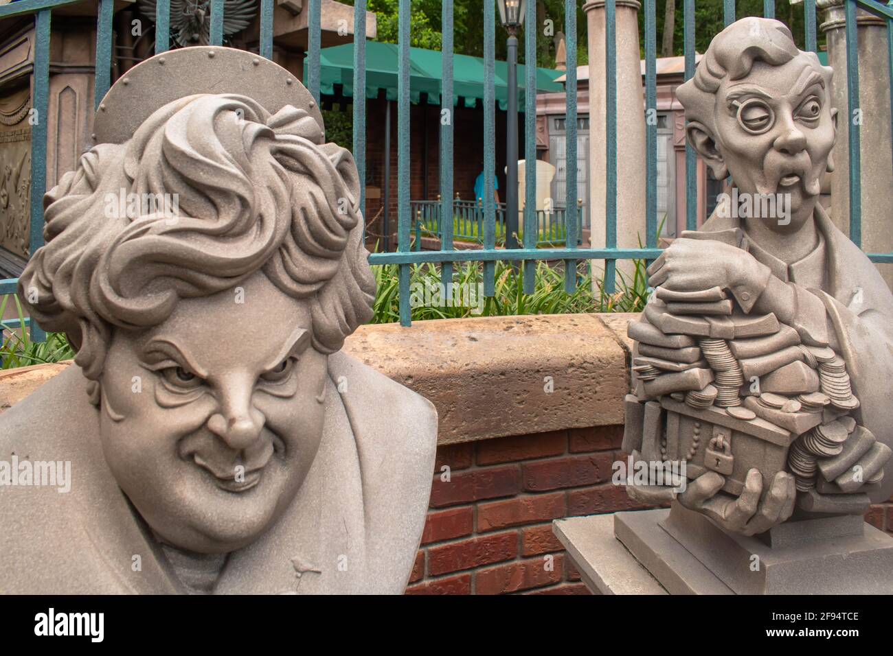 Orlando, Florida. September 02, 2020. Statues in Haunted Mansion at ...