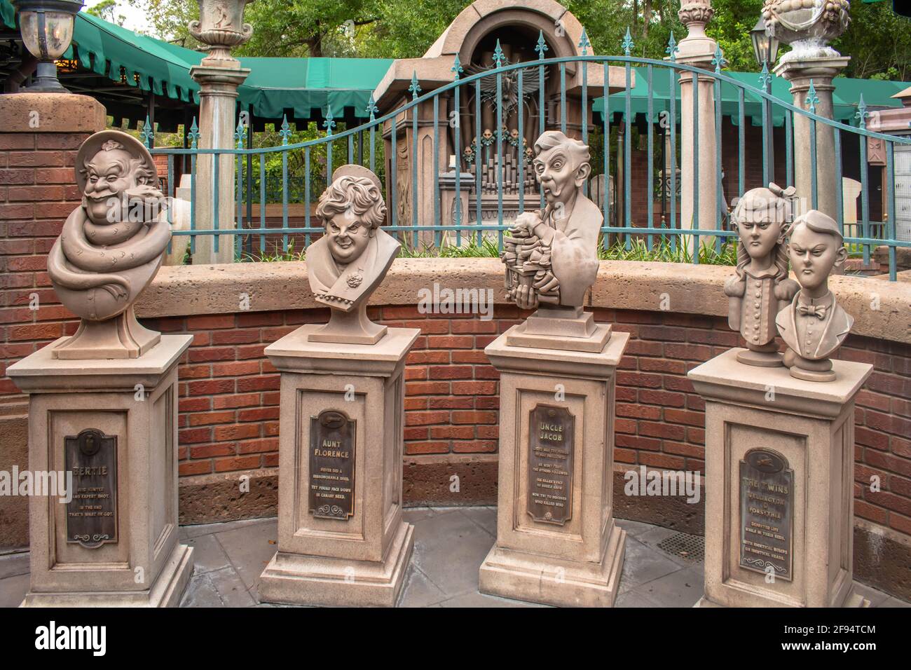 Orlando, Florida. September 02, 2020. Statues in Haunted Mansion at ...