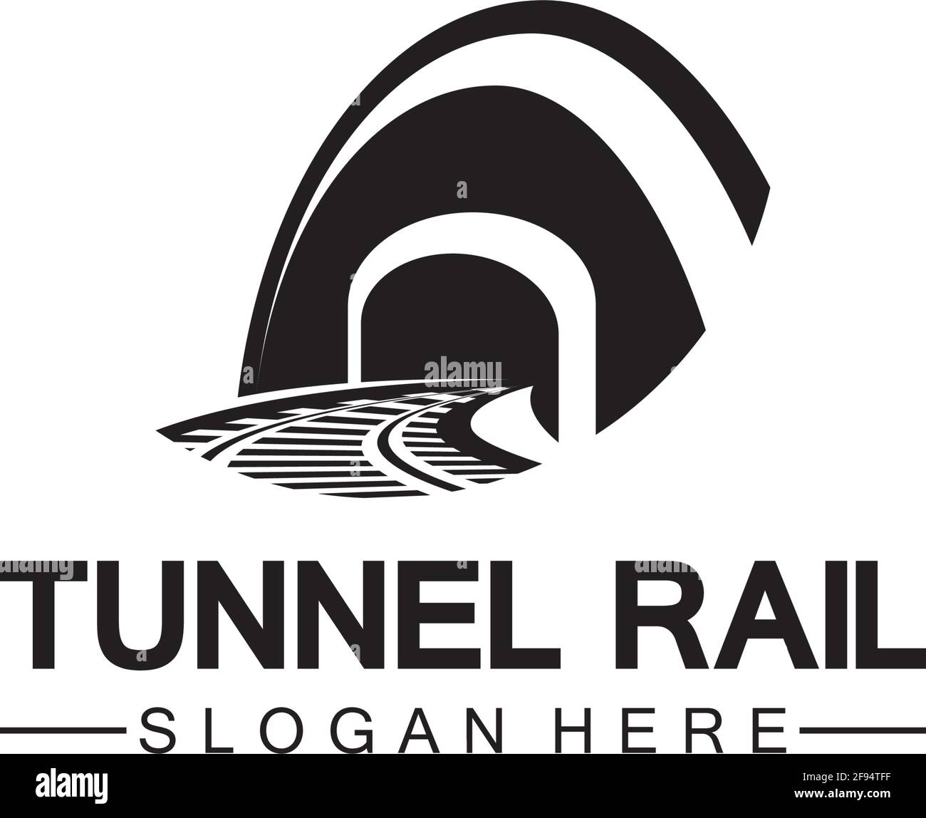 Rail with tunnel logo icon vector design template Stock Vector Image ...