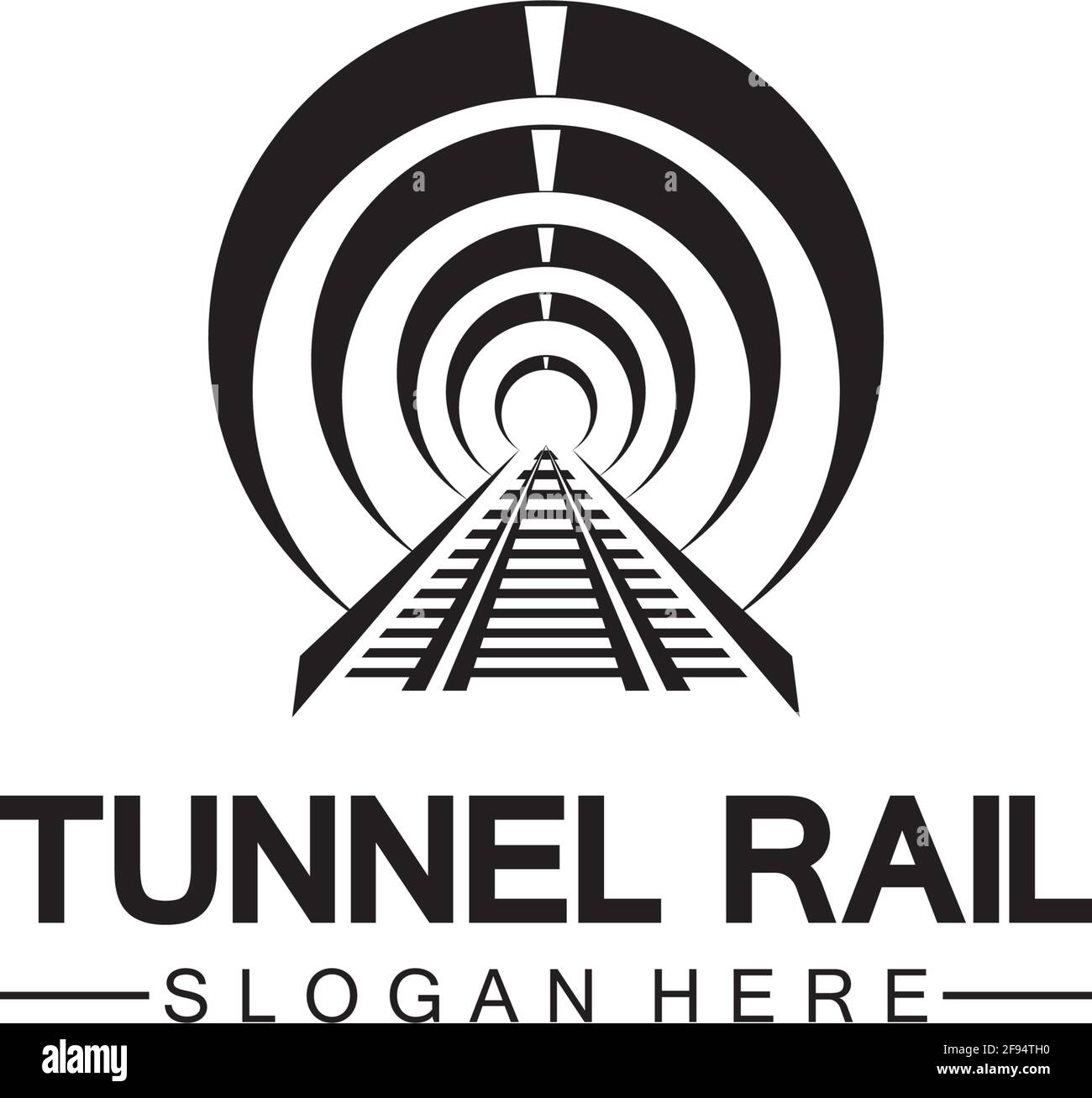 Rail with tunnel logo icon vector design template Stock Vector Image ...