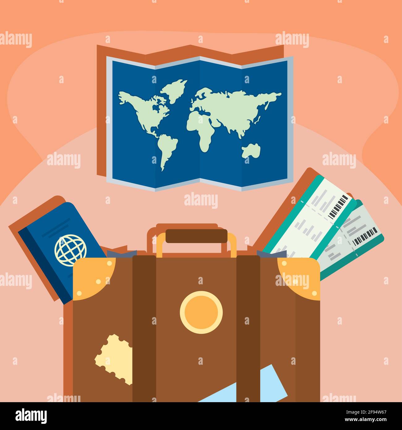 travel bag with trip map Stock Vector Image & Art - Alamy