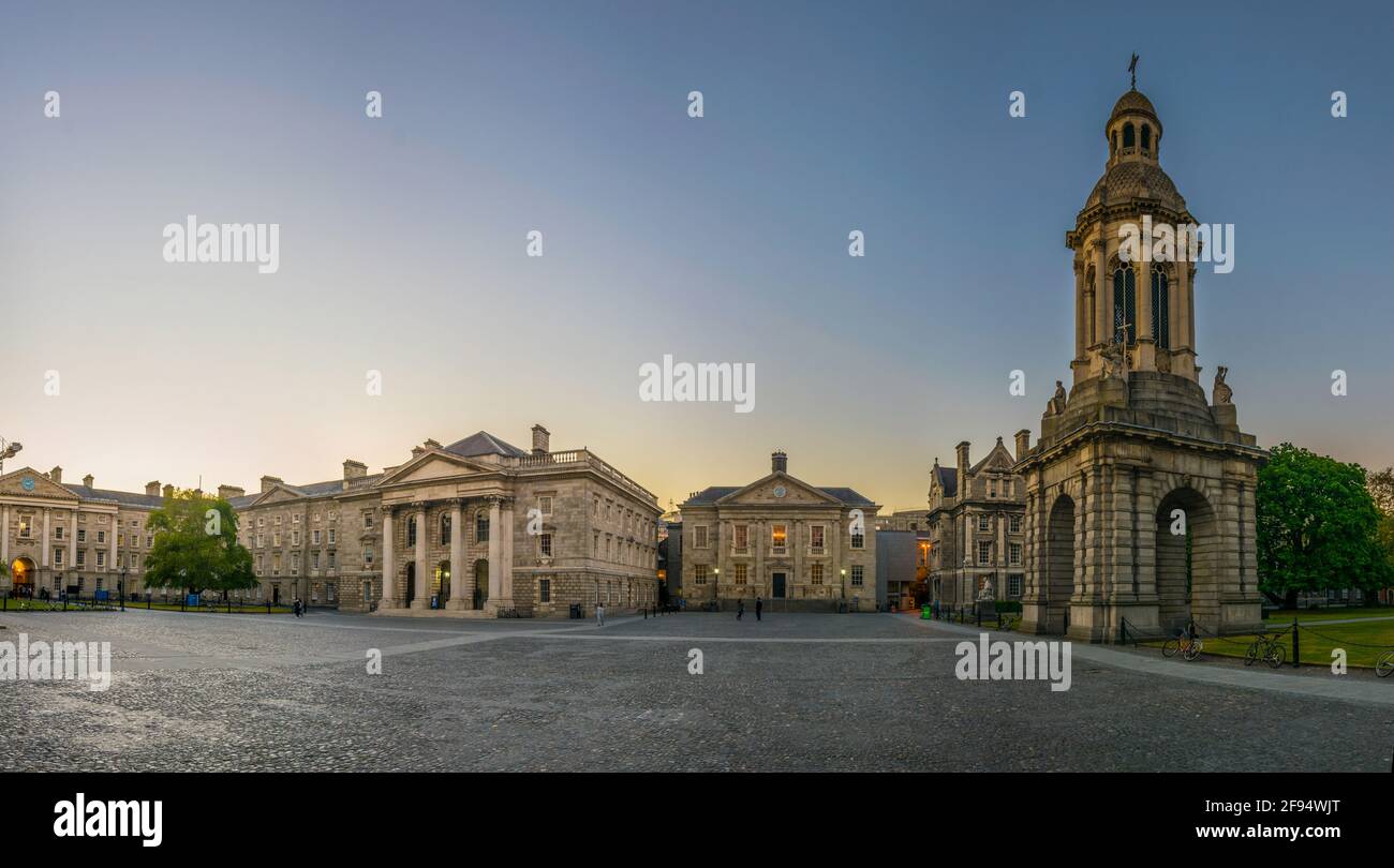 Campanile inside of the trinity college campus in Dublin, ireland Stock ...