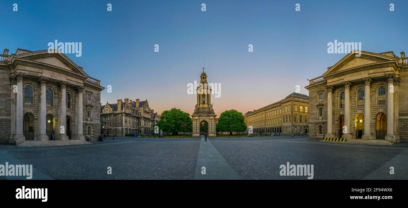 Campanile inside of the trinity college campus in Dublin, ireland Stock ...