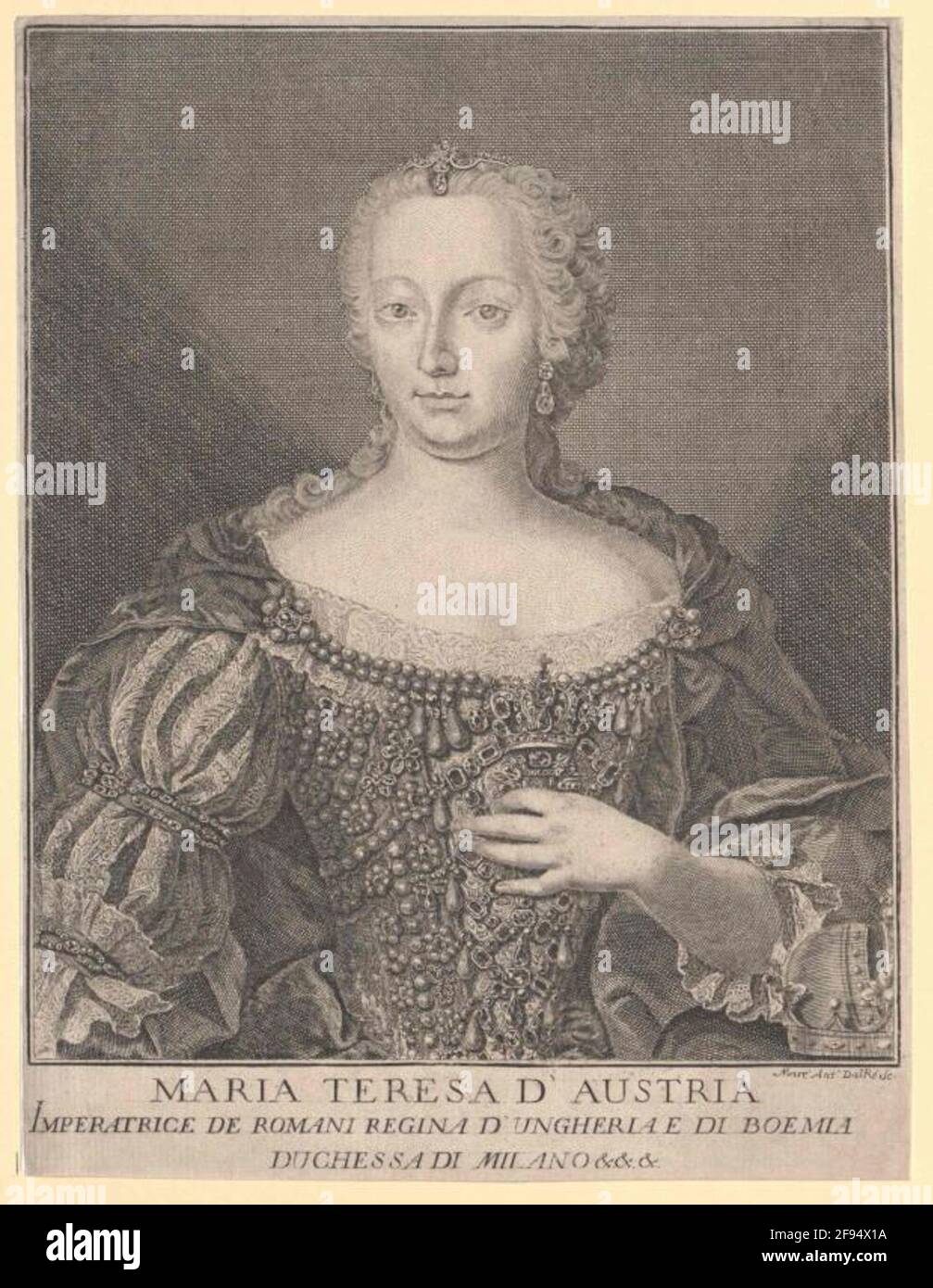 Maria Theresia, Roman-German Empress Copper engraving by Marc Antonio ...