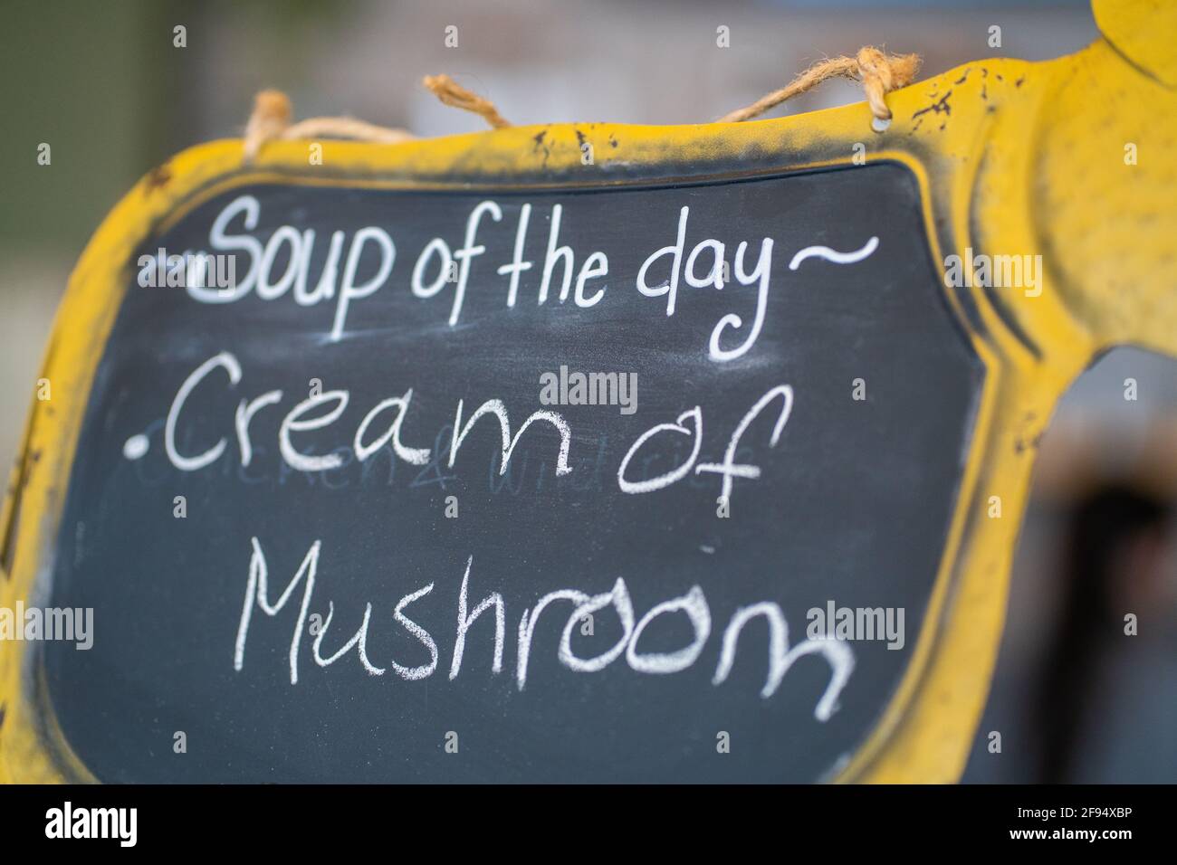 Soup of the day sign hi-res stock photography and images - Alamy
