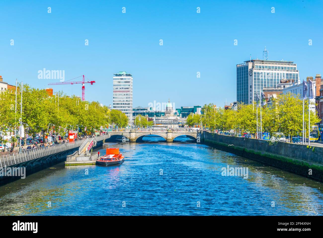 Riverside of Liffey in Dublin, Ireland Stock Photo - Alamy