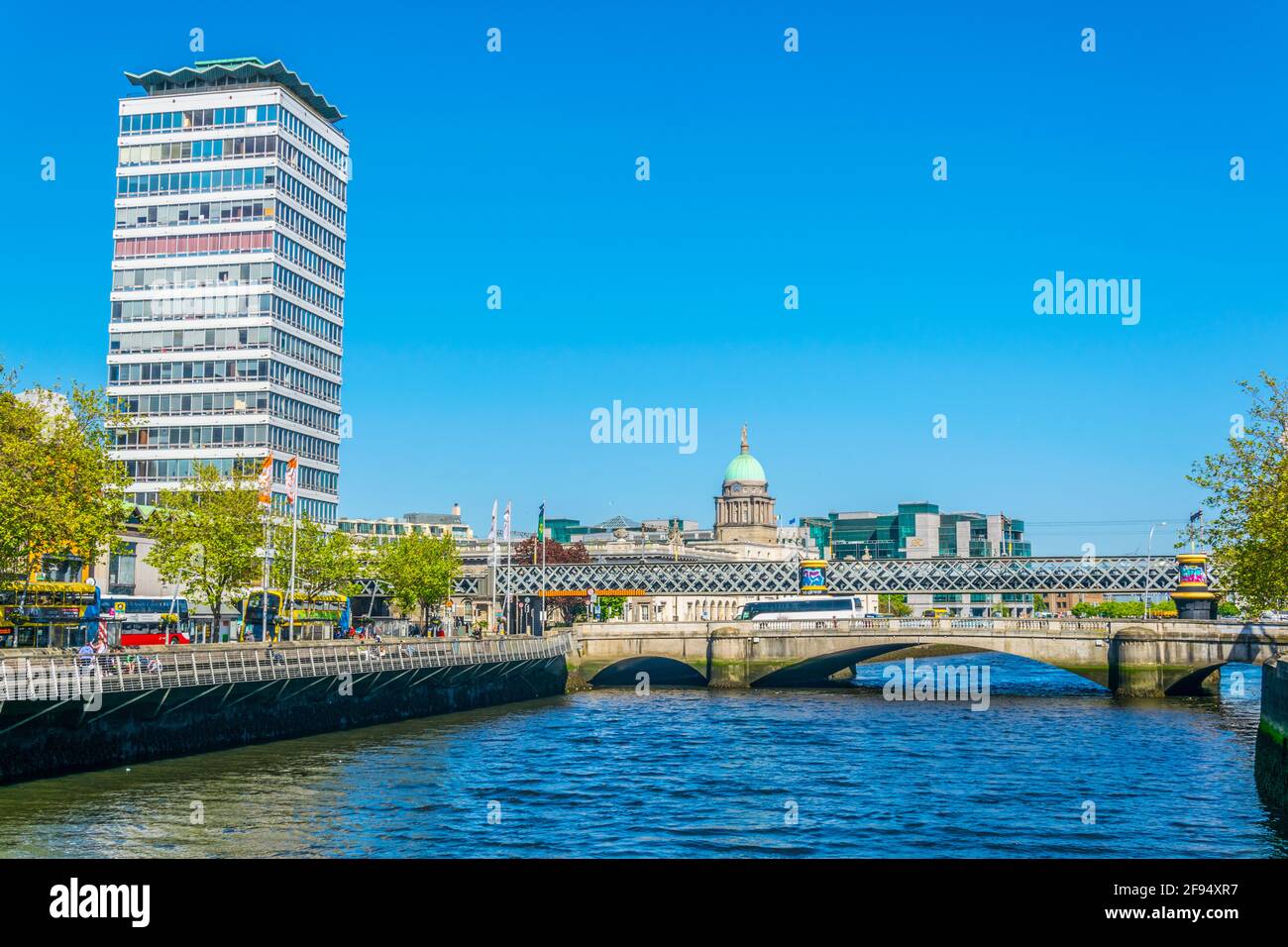 Riverside of Liffey in Dublin, Ireland Stock Photo - Alamy