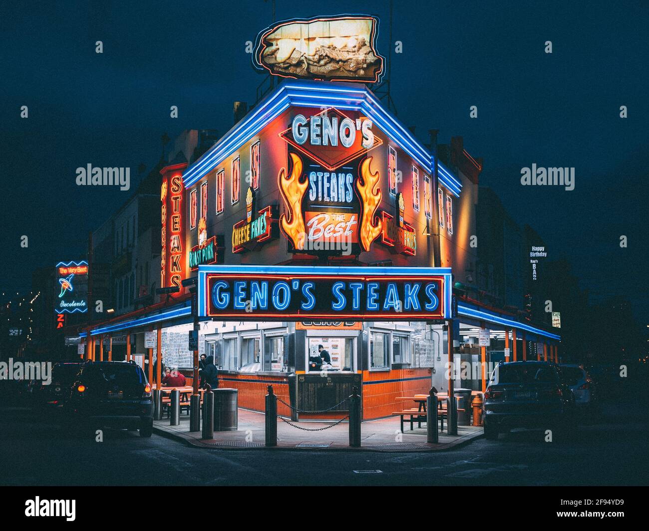Genos Steaks at night, in Passyunk Square, Philadelphia, Pennsylvania ...