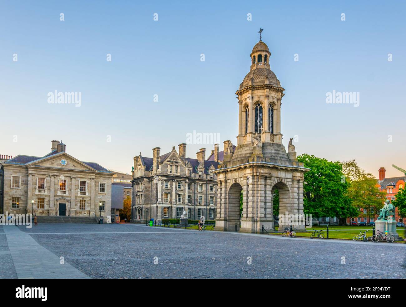 Campanile inside of the trinity college campus in Dublin, ireland Stock ...