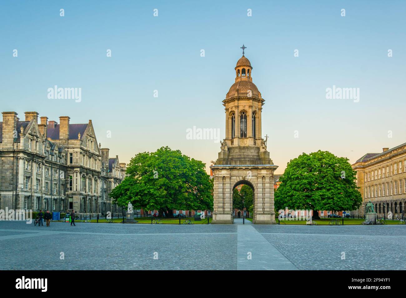Campanile inside of the trinity college campus in Dublin, ireland Stock ...