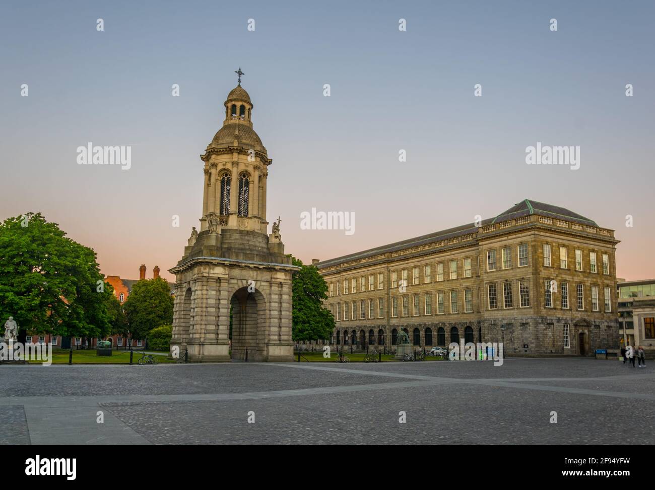 Campanile inside of the trinity college campus in Dublin, ireland Stock ...