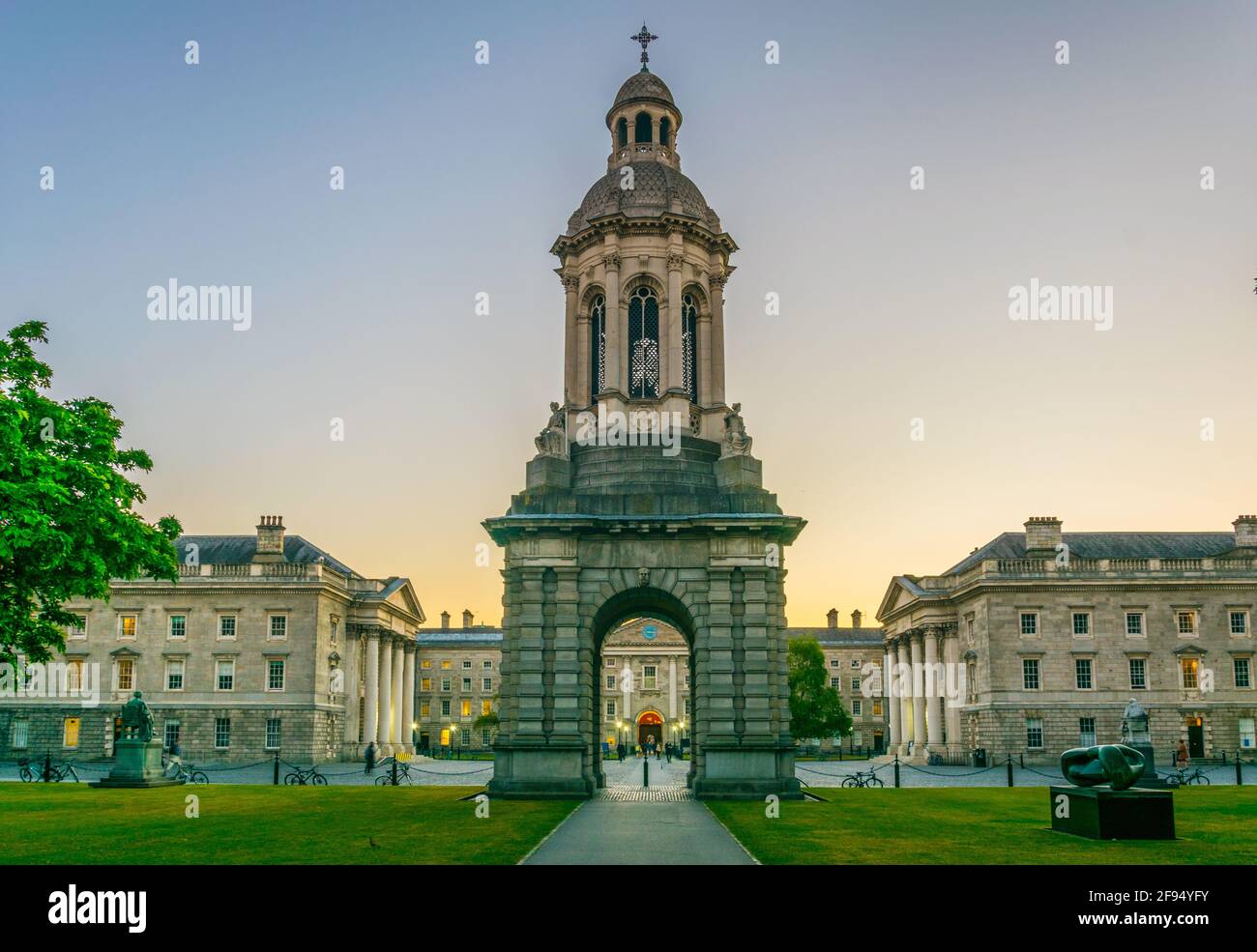 Campanile inside of the trinity college campus in Dublin, ireland Stock ...