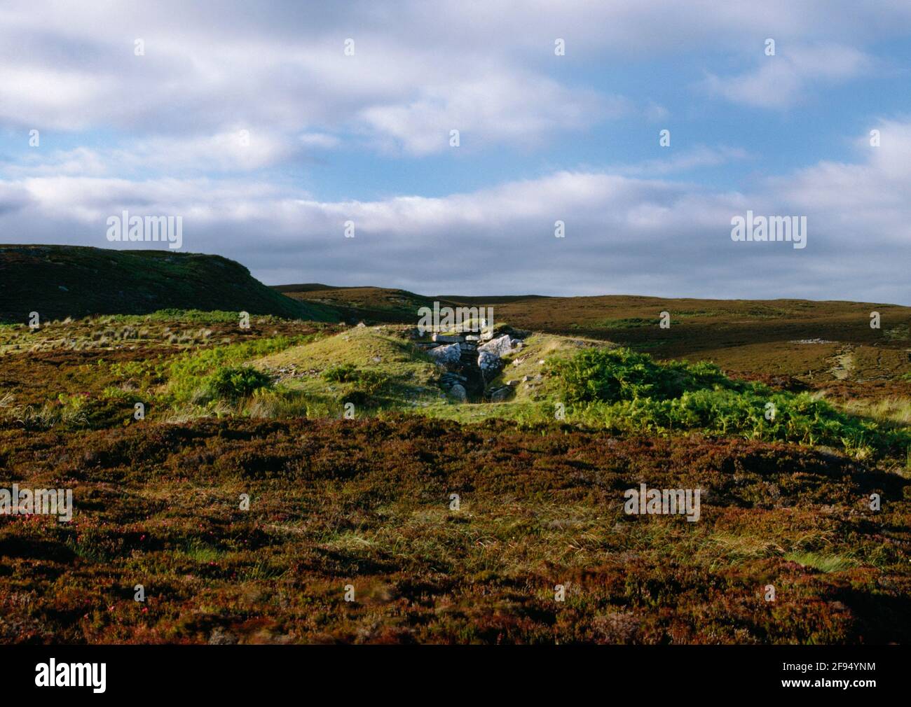 View N of the Cairn of Get double-horned Neolithic chambered tomb ...