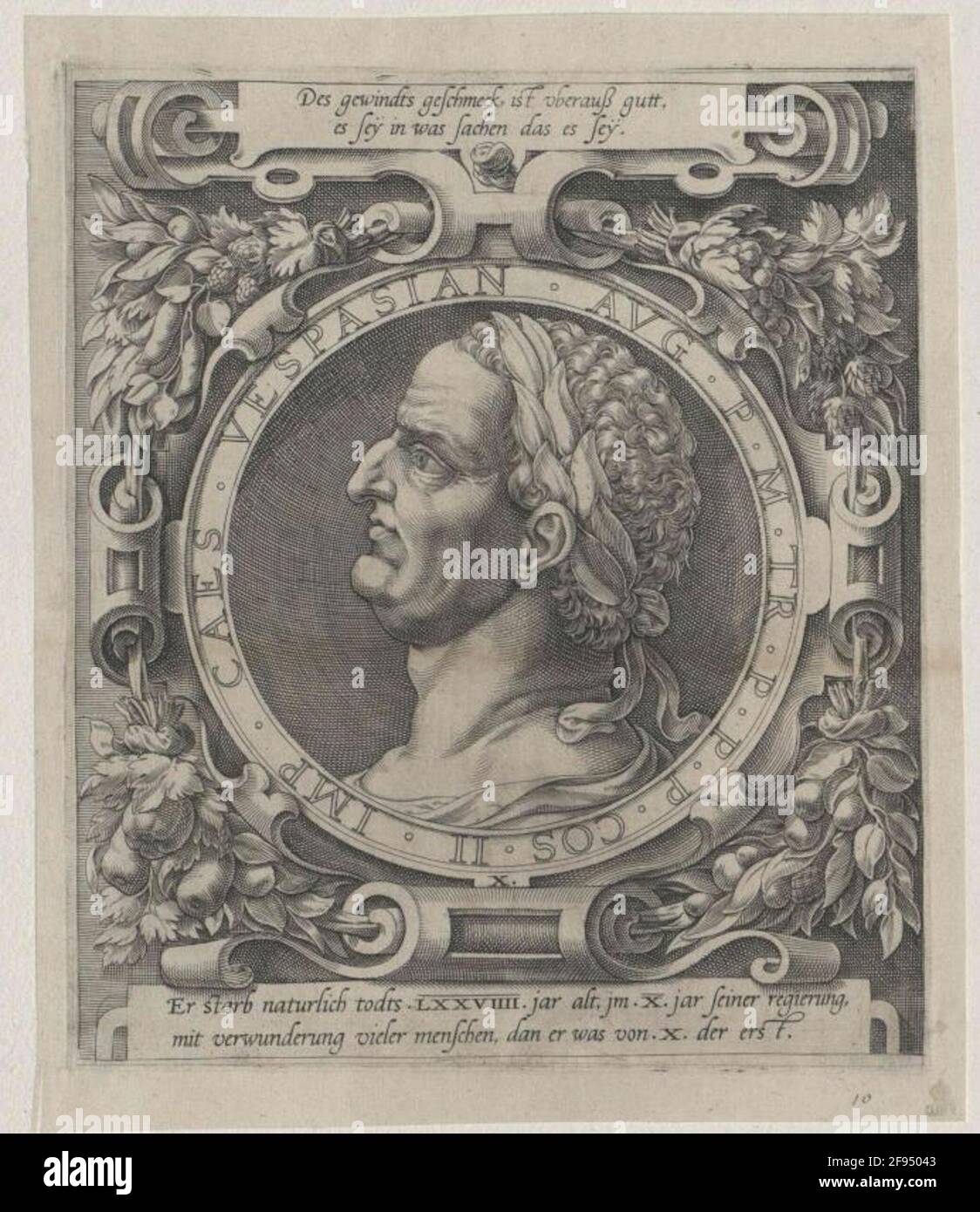 Vespasian, Roman Emperor Stecher: Unknown artist publisher Stock Photo ...