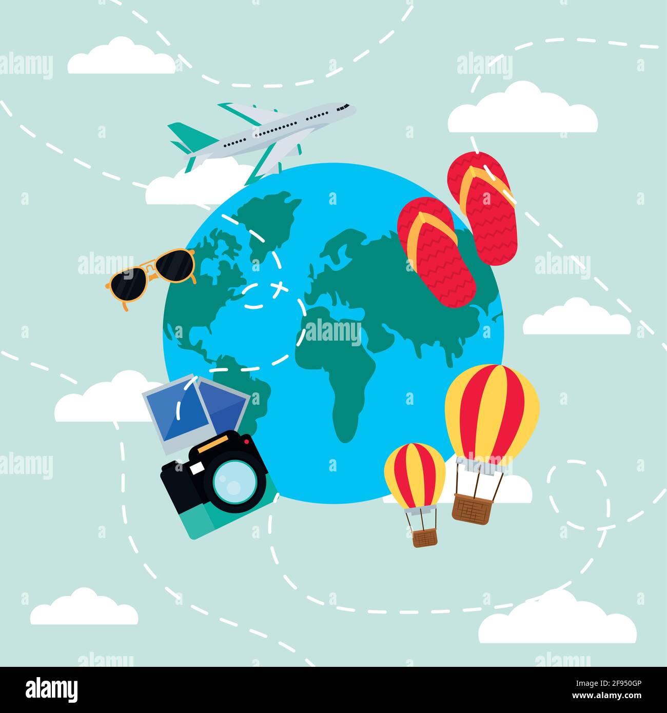 world with travel icon set Stock Vector Image & Art - Alamy
