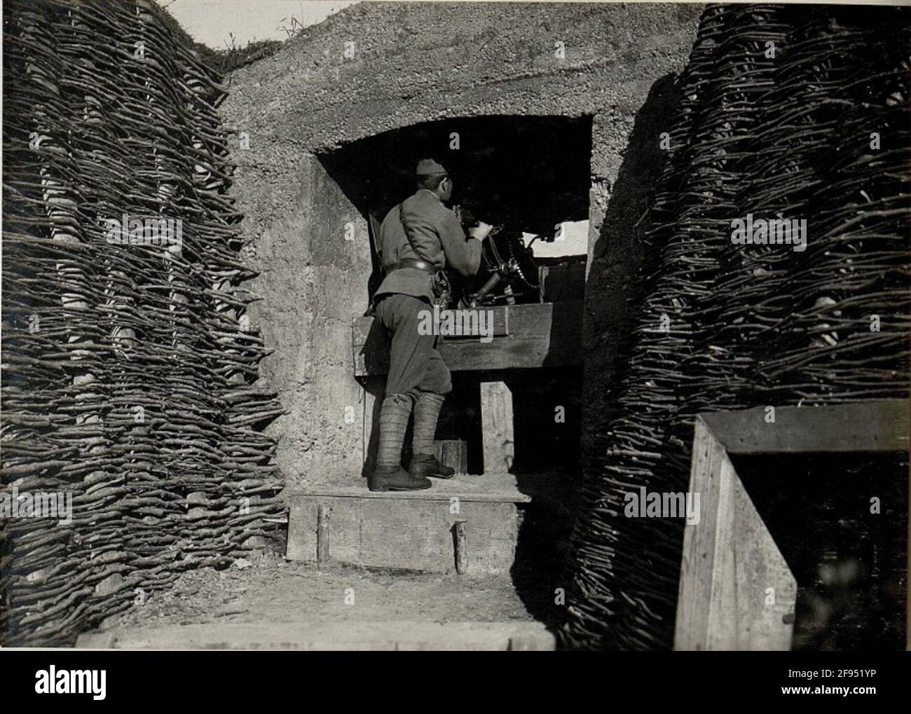 Concrete machine gun, left rifle in the 3rd Company of the Infantry ...
