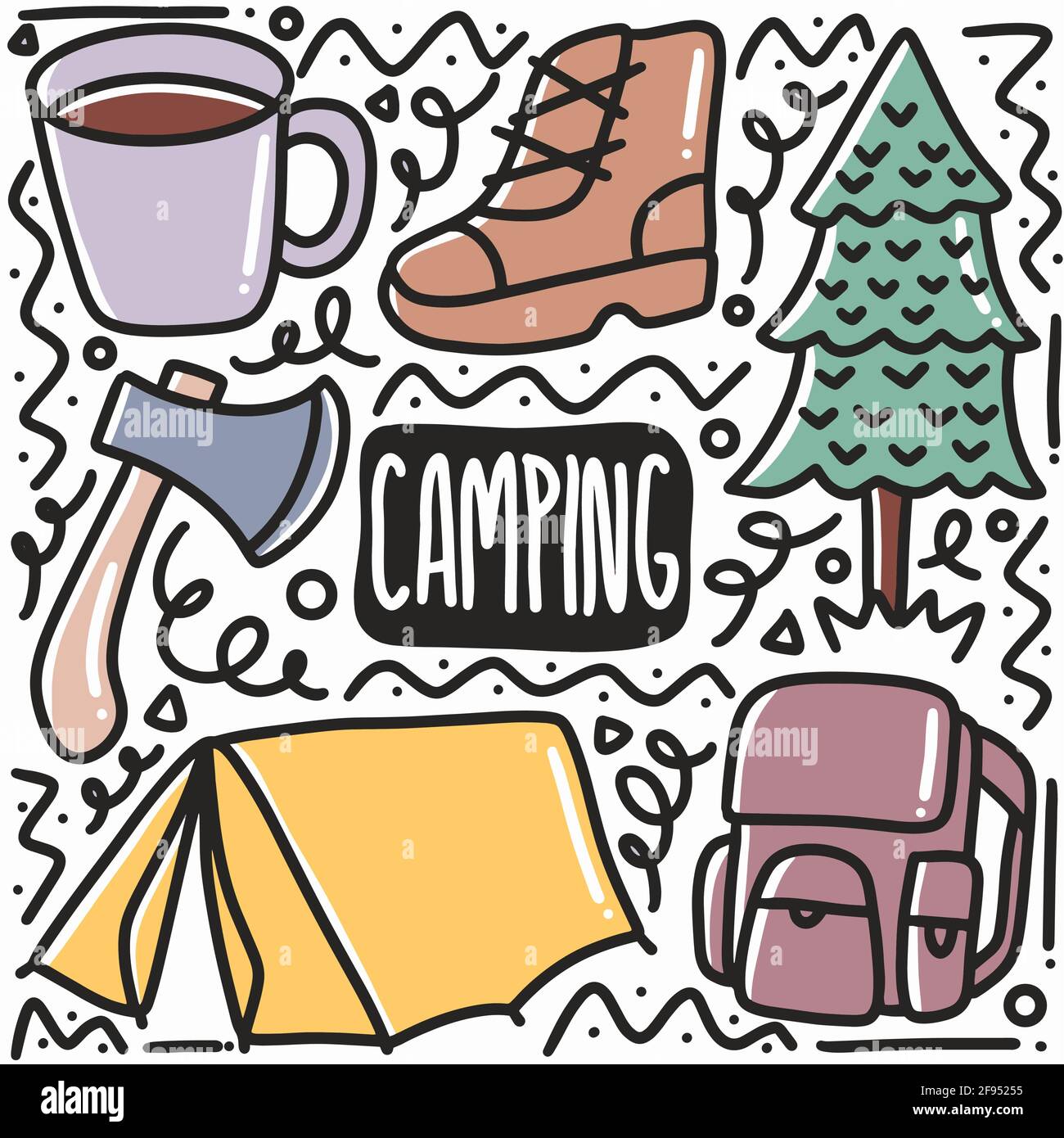 Hand drawn style cartoon tent Stock Vector Images - Alamy