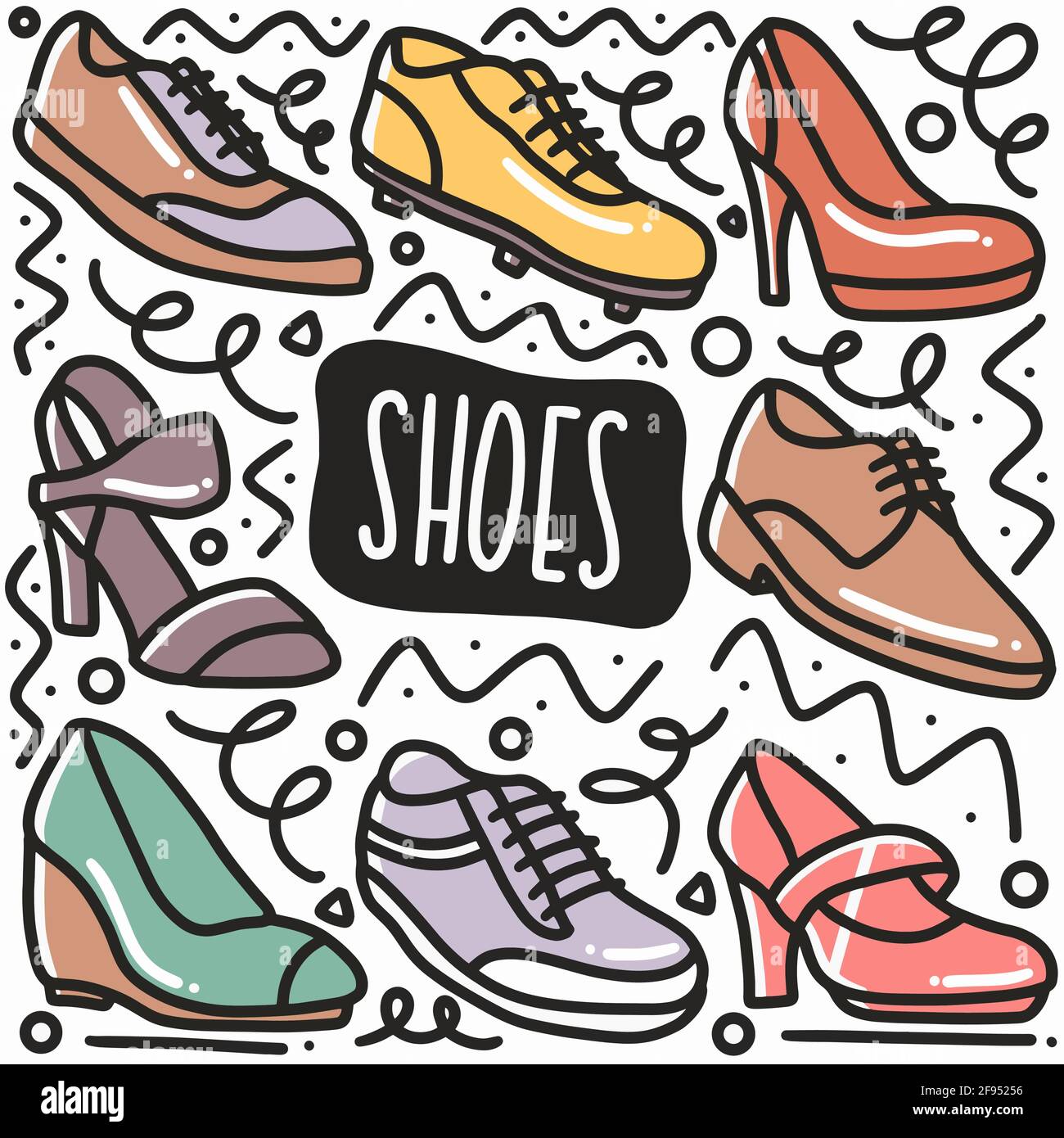 hand drawn women shoes doodle set Stock Vector Image & Art - Alamy