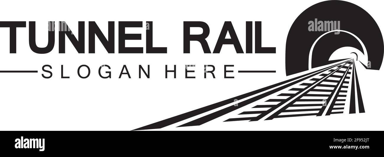 Rail with tunnel logo icon vector design template Stock Vector Image ...
