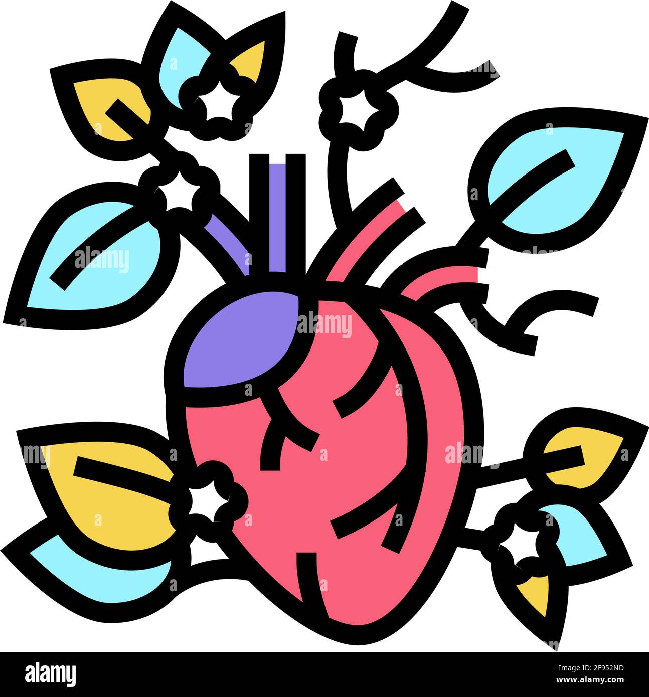 blooming heart color icon vector illustration Stock Vector Image & Art ...