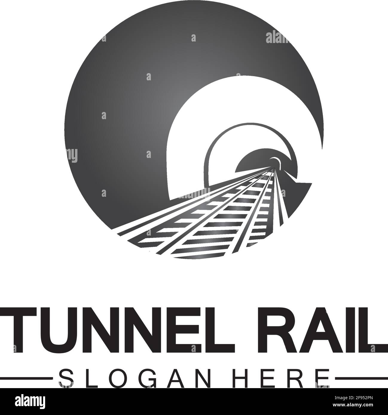 Rail with tunnel logo icon vector design template Stock Vector Image ...