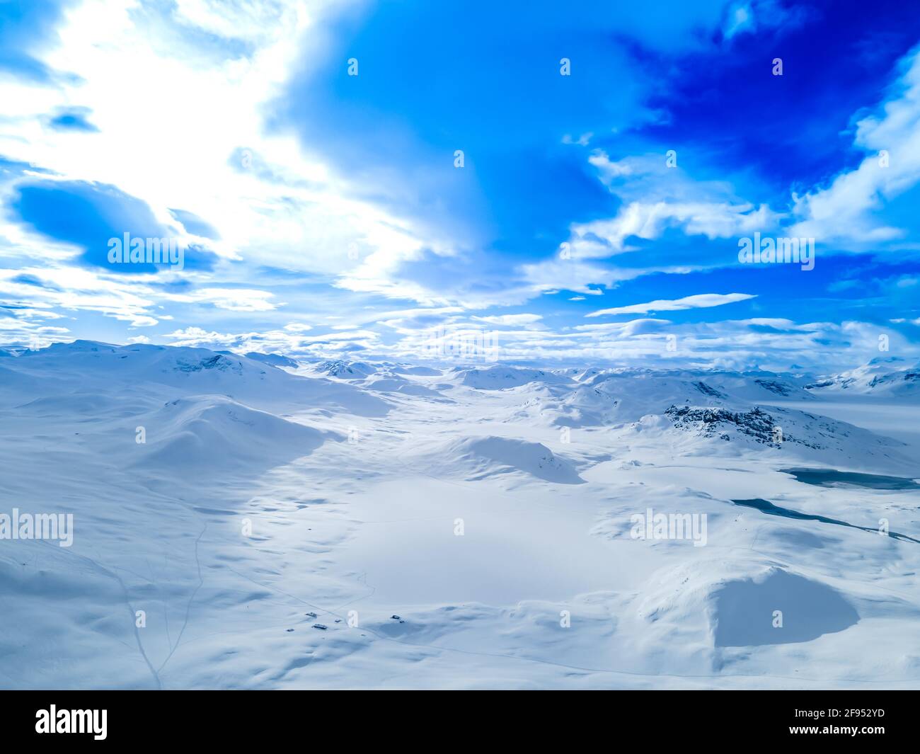 Spectacular panoramic view over snowcapped mountain peaks Stock Photo ...