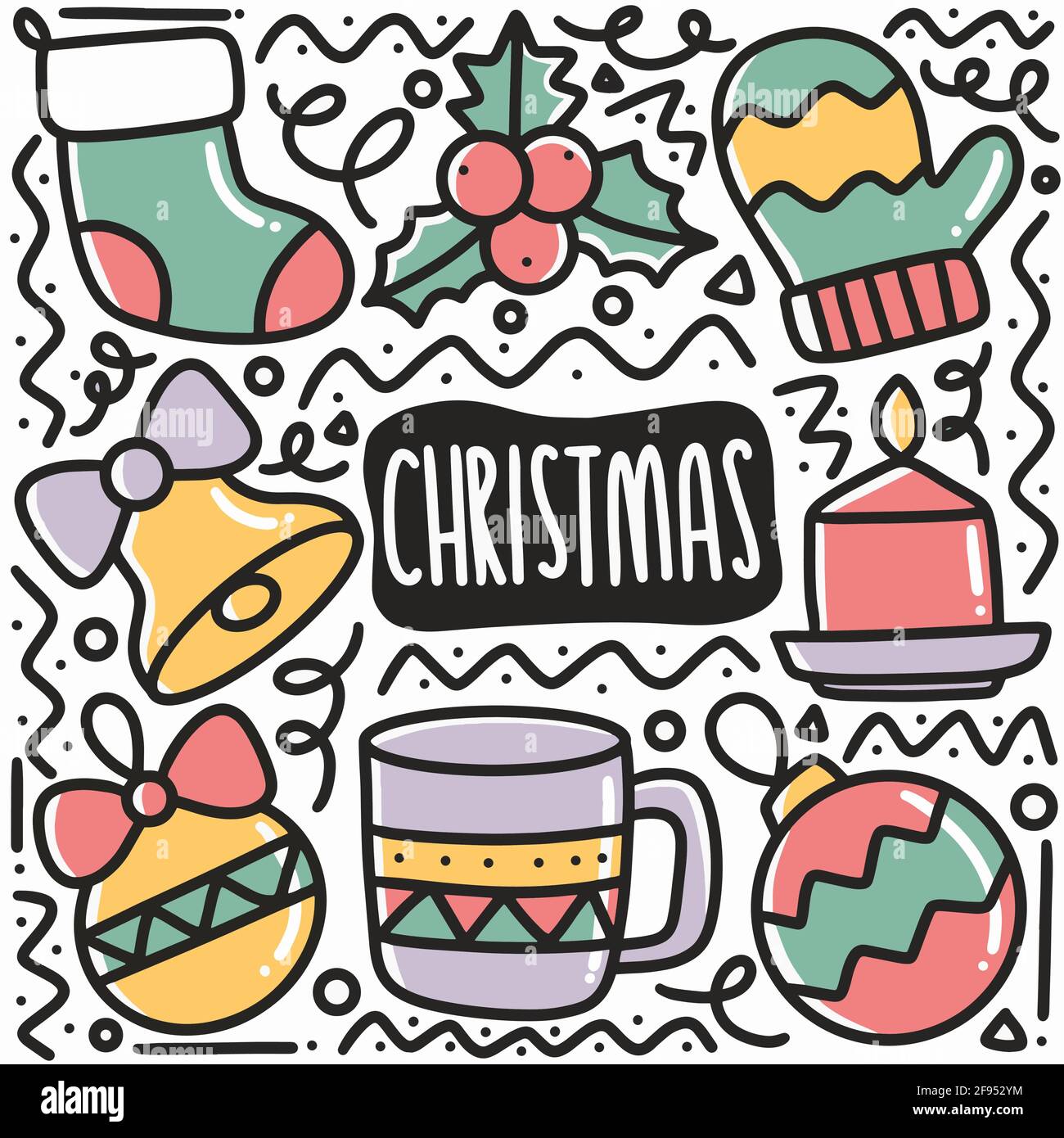 Christmas bell cartoon design Cut Out Stock Images & Pictures - Alamy