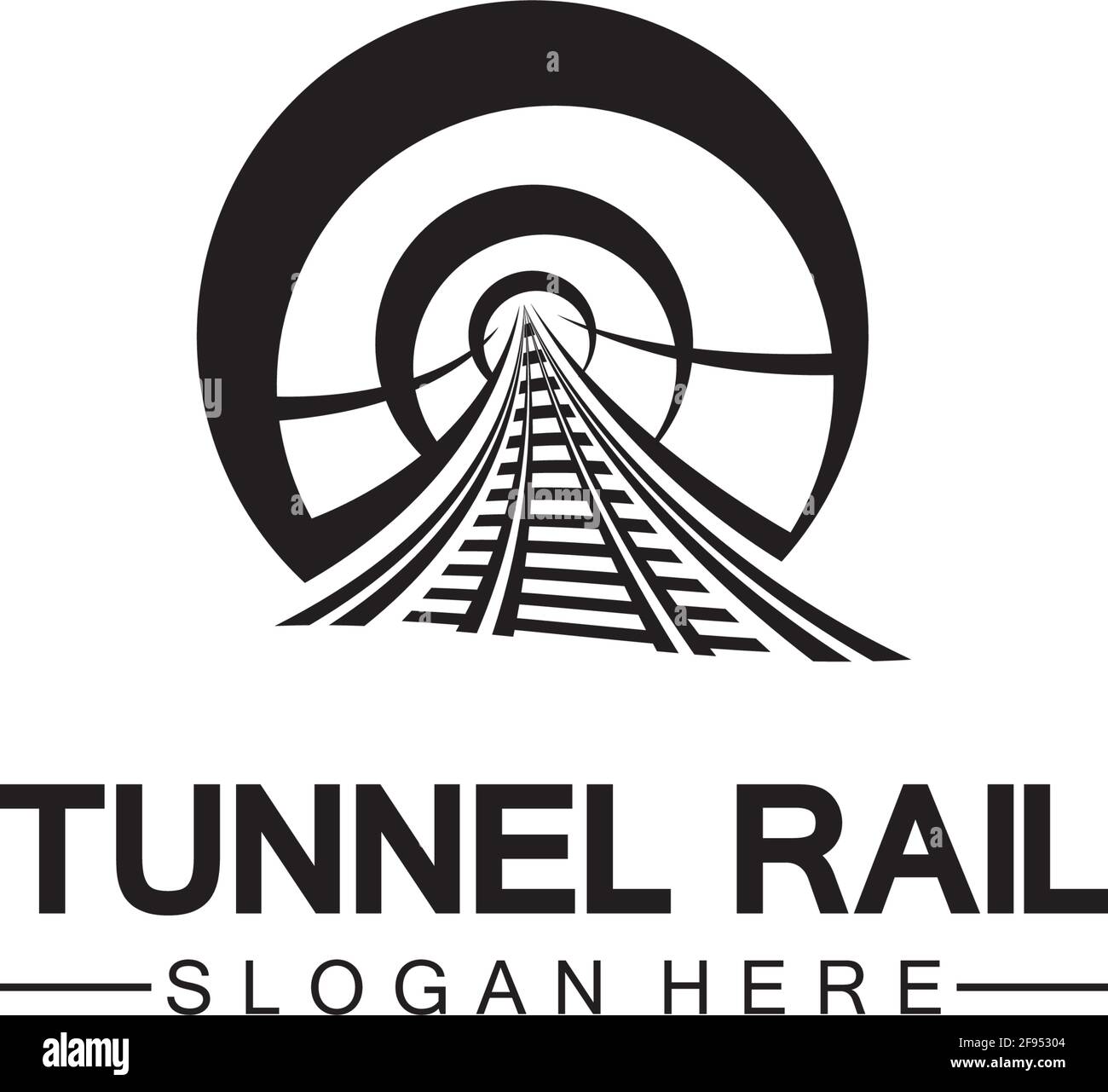 Rail with tunnel logo icon vector design template Stock Vector Image ...