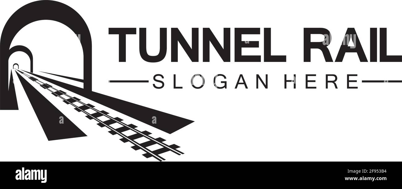Rail with tunnel logo icon vector design template Stock Vector Image ...