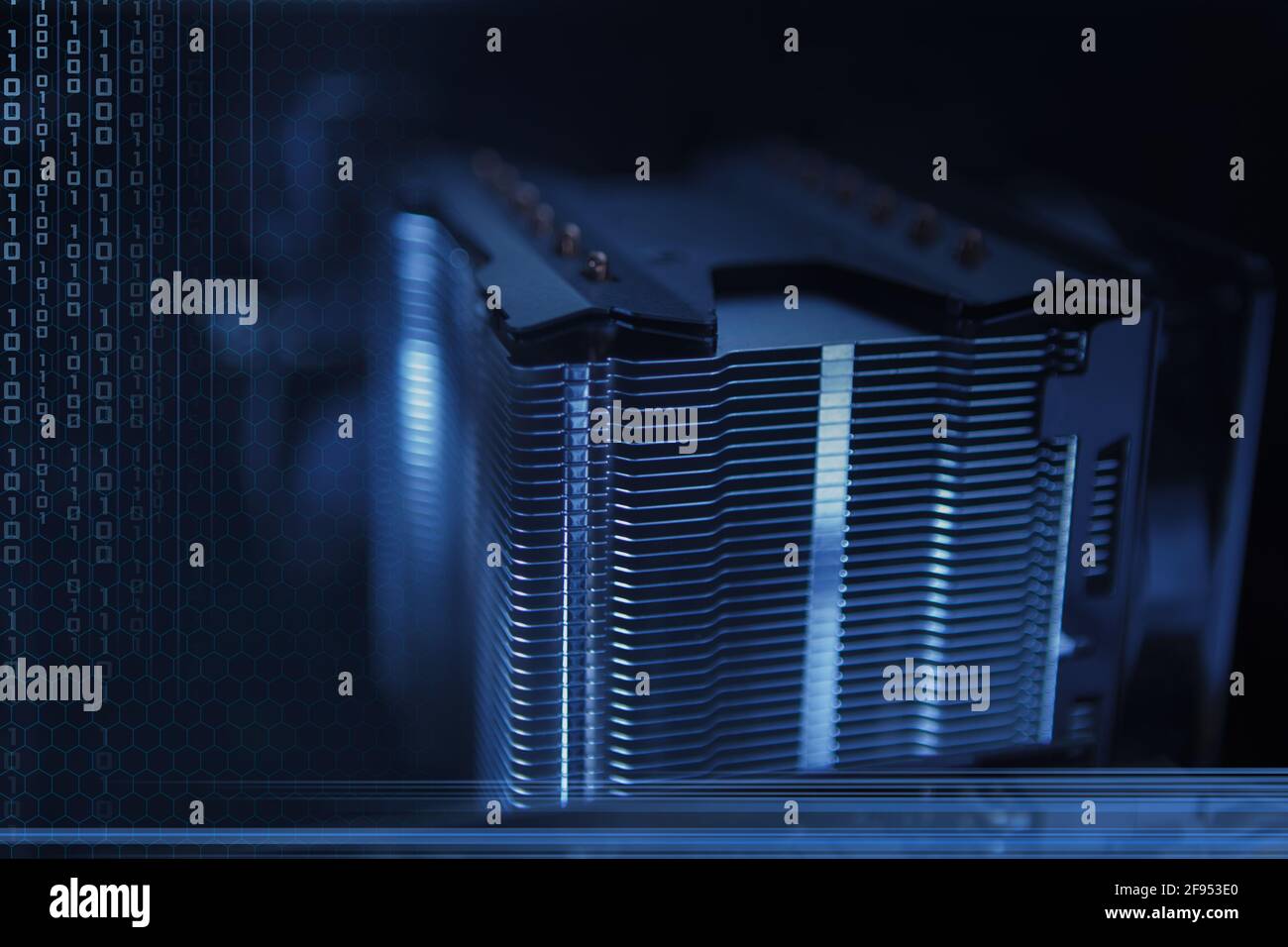 Abstract technology blue background. Close up computer processor Stock ...