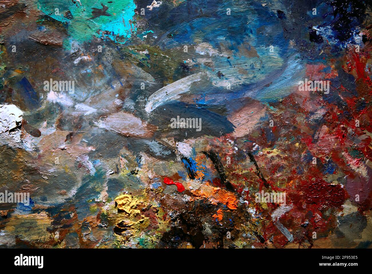 Background image of bright oil-paint palette close up Stock Photo - Alamy