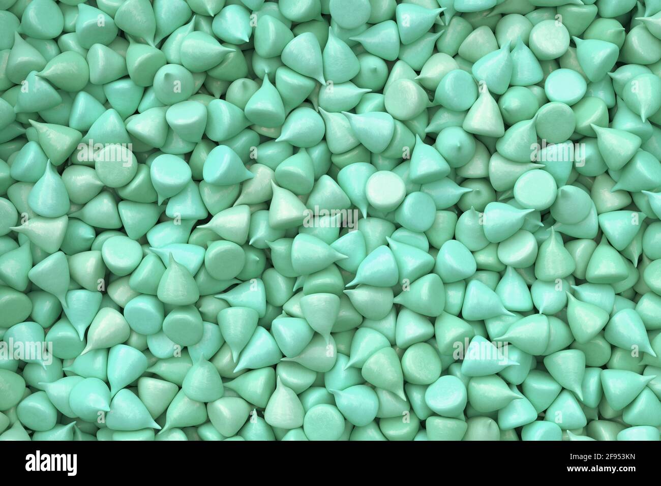 3d render background, digital illustration, abstract figures of mint ...