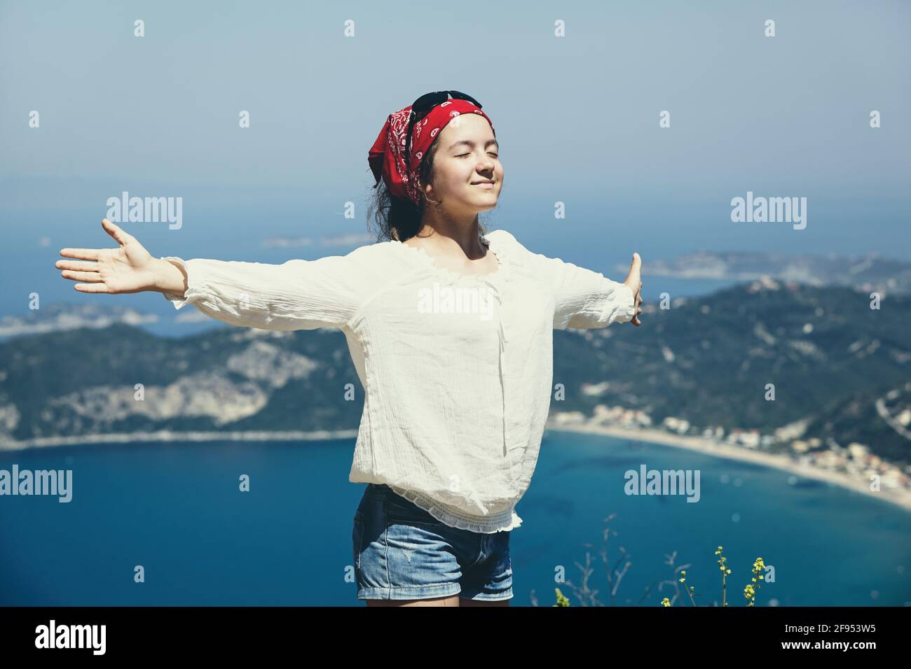 Stretching arm on the beach hi-res stock photography and images - Alamy