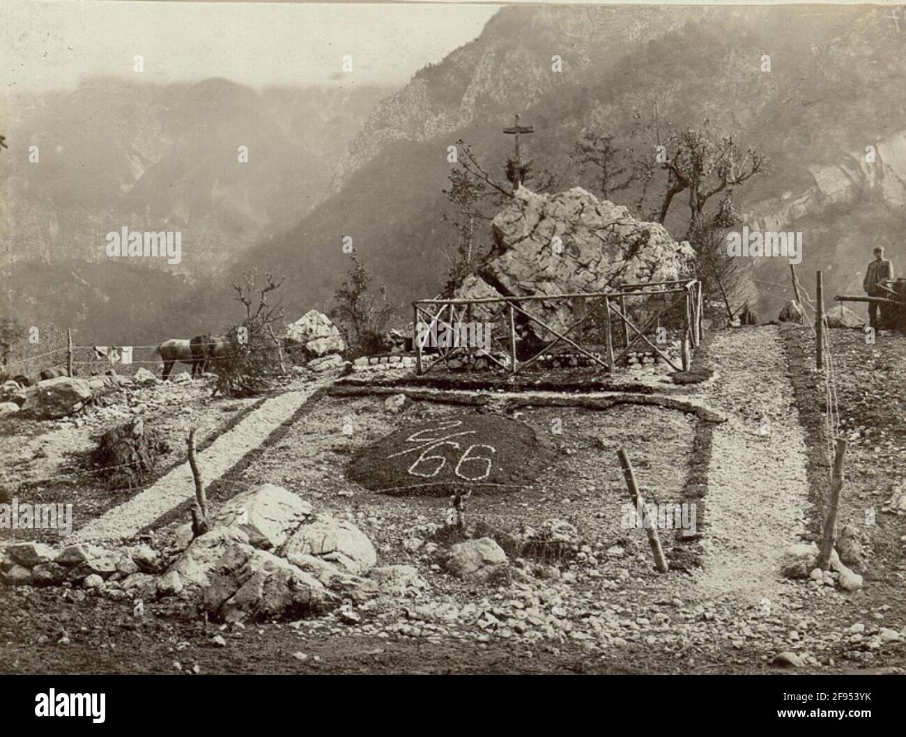 Cemetery of infantry platelets 2/66 in the camp Pologar Stock Photo - Alamy