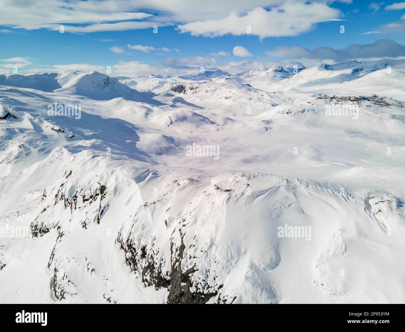 Spectacular panoramic view over snowcapped mountain peaks Stock Photo ...
