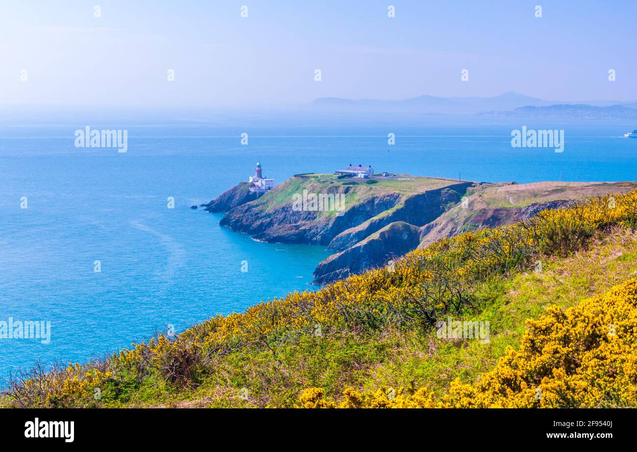 Ragged coastline of Howth peninsula near Dublin, Ireland Stock Photo ...