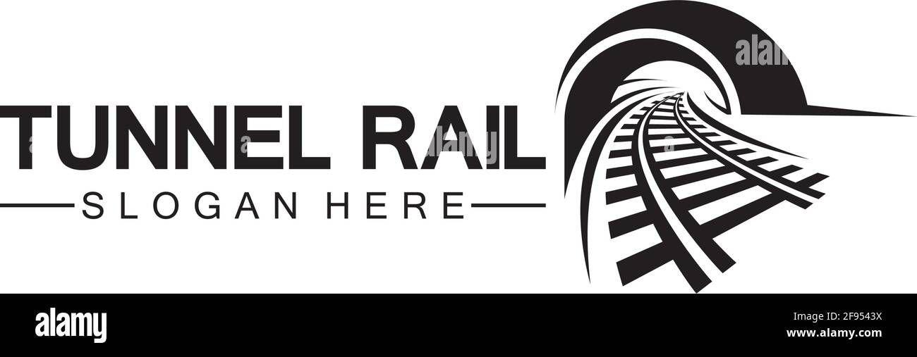 Rail with tunnel logo icon vector design template Stock Vector Image ...