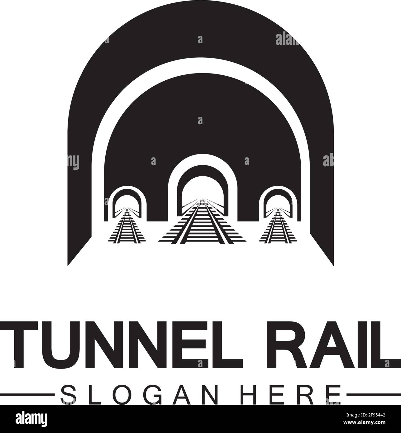 Rail with tunnel logo icon vector design template Stock Vector Image ...