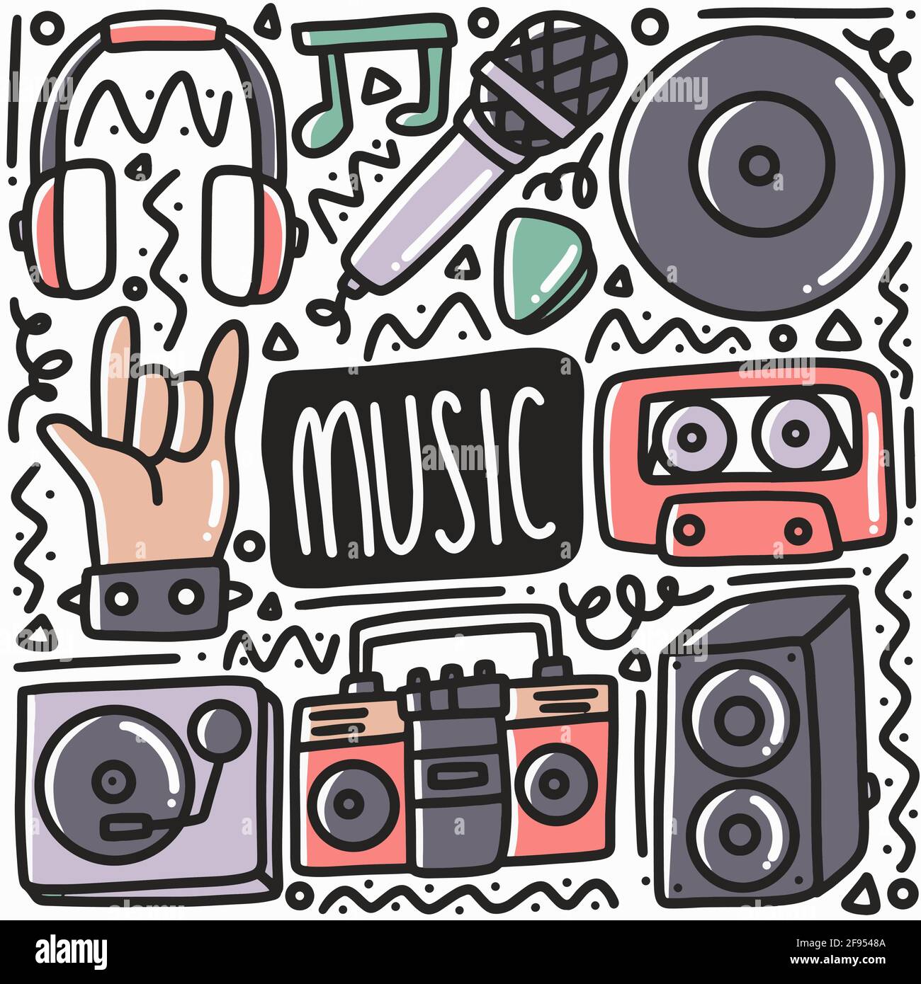 hand drawn music doodle set Stock Vector Image & Art - Alamy