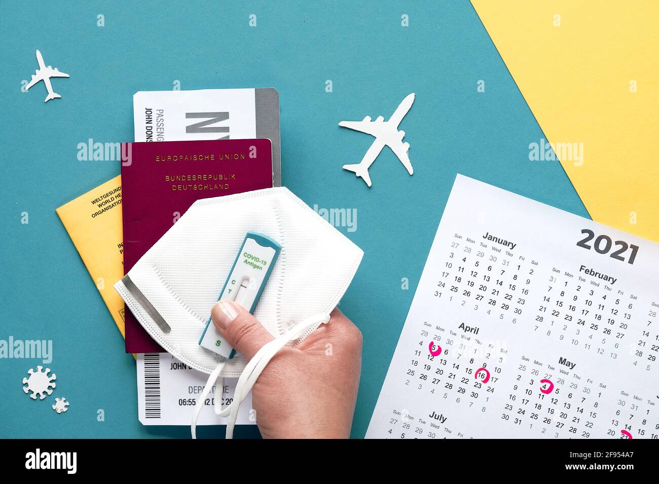 New normal travel during COVID-19 restrictions. Pack of documents ...